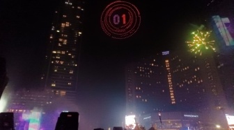 Semarak Perayaan Tahun Baru 2024 di Bundaran HI