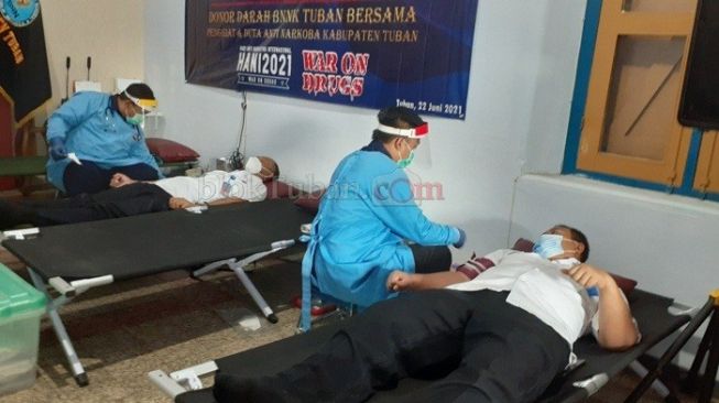 Rangkaian Peringatan HANI, BNNK Tuban Gelar Donor Darah