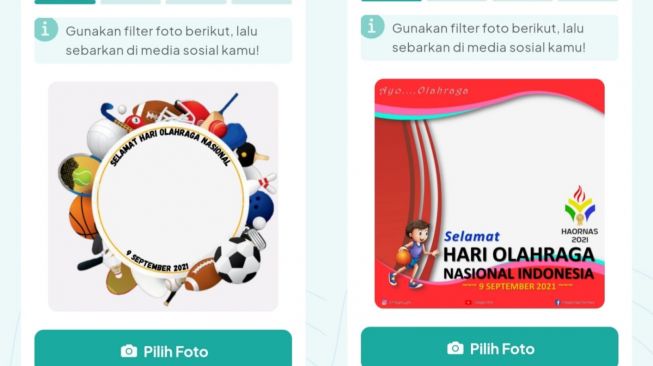 Bingkai Foto Twibbon dan Logo Hari Olahraga Nasional (Haornas) 2021