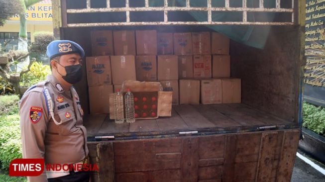 Operasi Pekat Semeru 2022, Polres Blitar Kota Amankan Miras Jutaan Rupiah