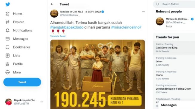Hari Pertama Tayang, Film 'Miracle in Cell No 7' Tuai Ratusan Ribu Penonton