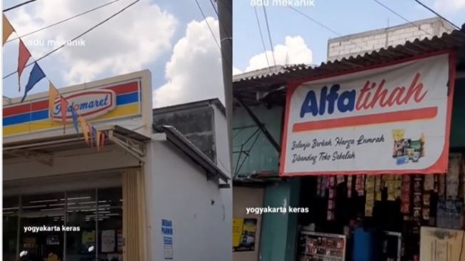 Adu Mekanik Nama Minimarket yang Bersebelahan, Warganet: Mending Nyerah Aja