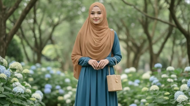 Baju Teal Blue Cocoknya Pakai Kerudung Warna Apa Saja? Ini 5 Rekomendasinya