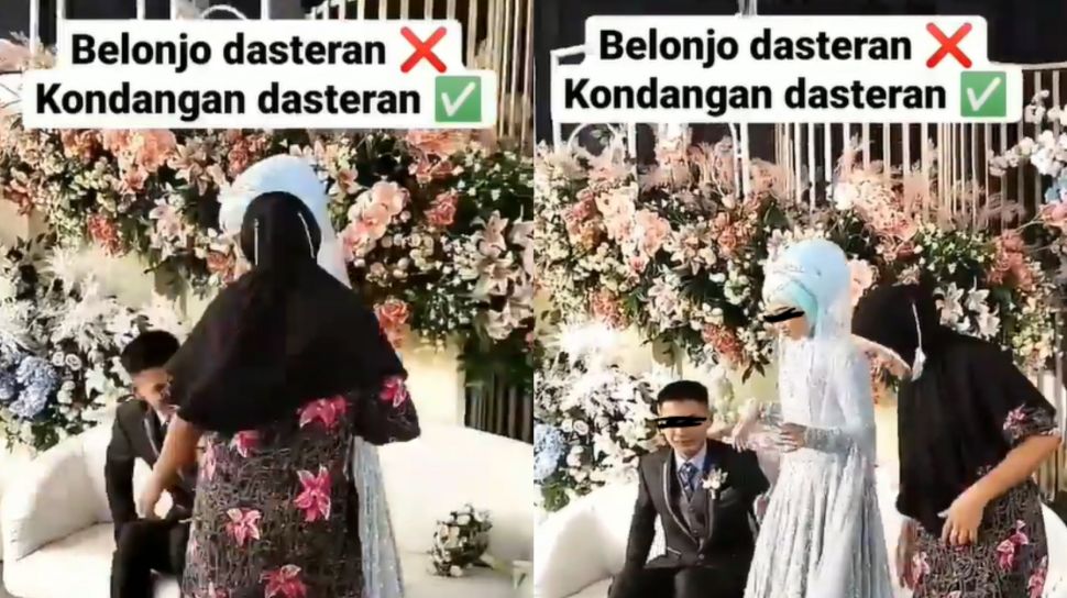 Reaksi Pengantin saat Lihat Emak-emak Kondangan Pakai Daster