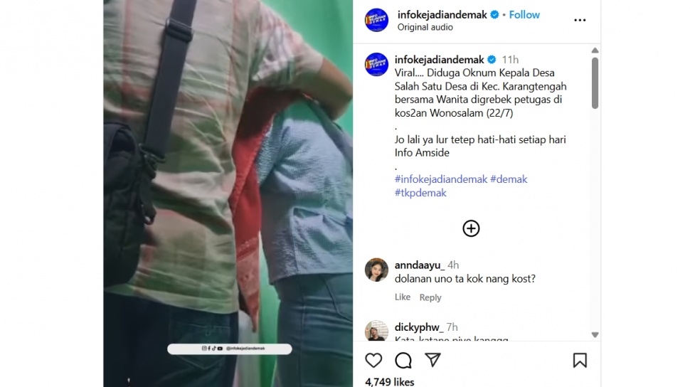 Viral, Skandal Oknum Kades di Demak, Diduga Selingkuh dengan Istri Orang di Kamar Kos