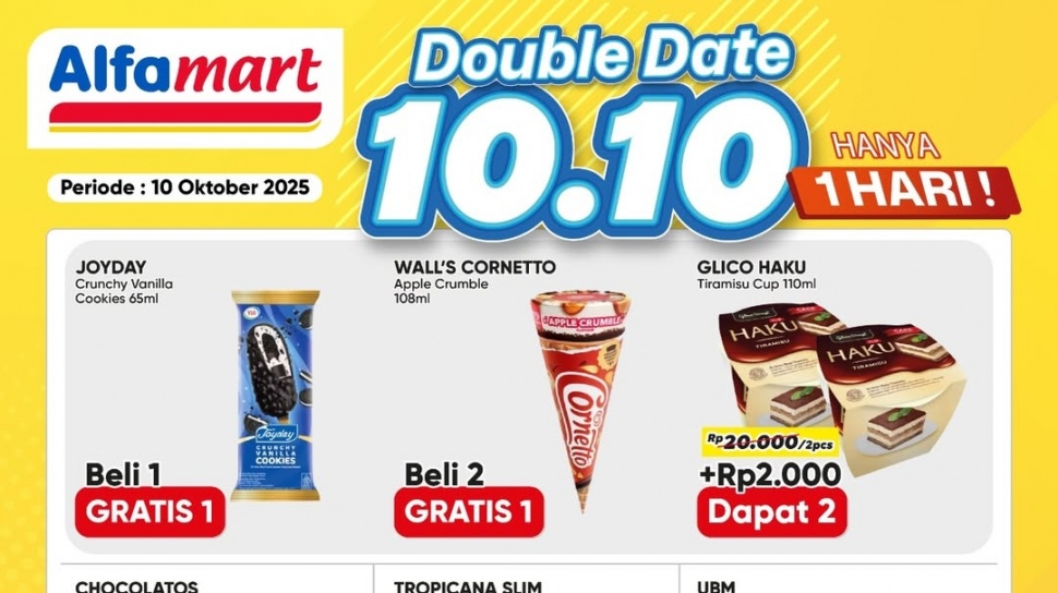 Double Date 10.10 Alfamart Hadirkan Promo Beli 1 Gratis 1, Belanja Jadi ...