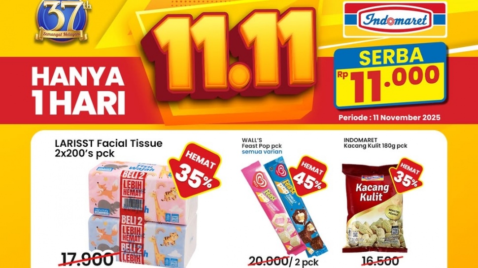 Indomaret Gelar Promo 11.11 Serba Rp11.000, Cek Katalog Sekarang