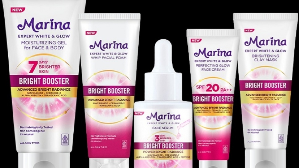 3 Skincare Marina Bright Booster Harga Rp20 Ribuan, Pengguna Akui Ampuh ...