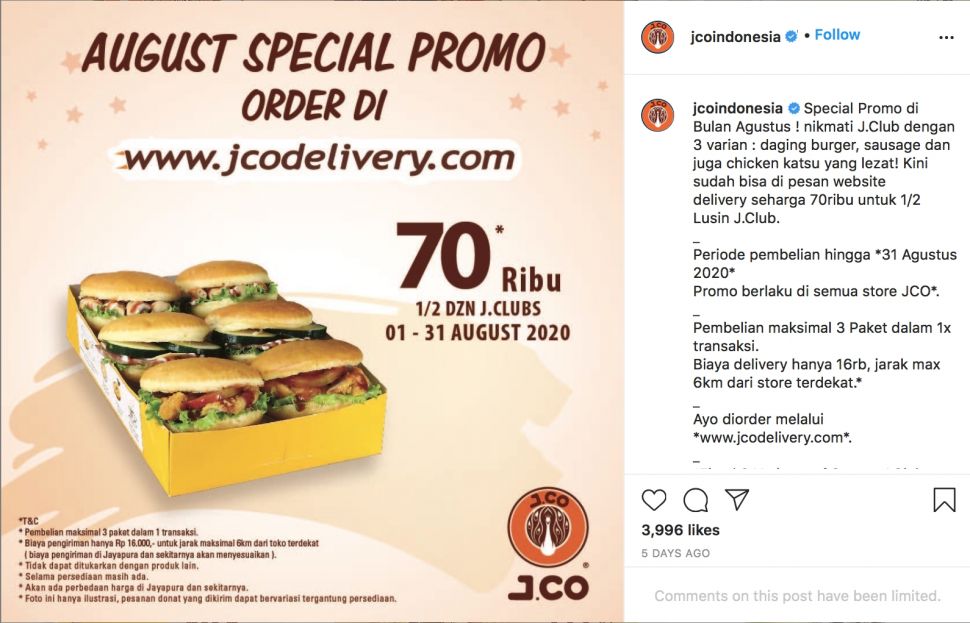 6 Promo Makanan di Bulan Agustus, dari JCo sampai Hokben