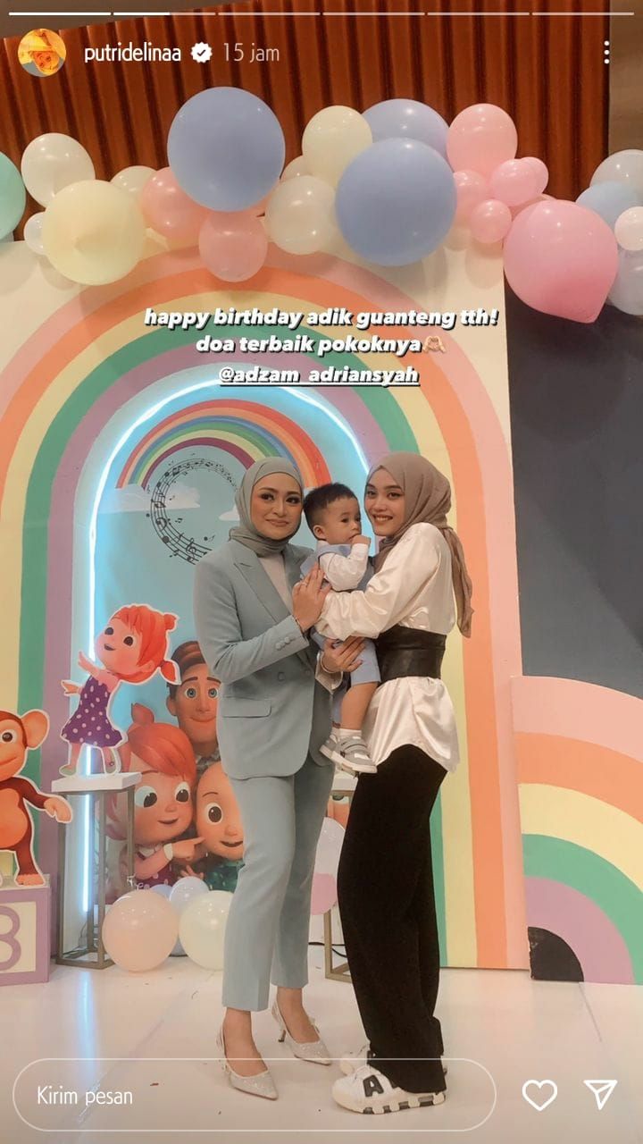 10 Momen Putri Delina Hadiri Ultah Adzam, Interaksi dengan Nathalie ...