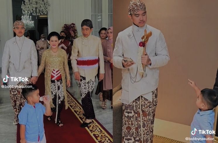 6 Tingkah Menggemaskan Nahyan Nasution di Nikahan Kaesang-Erina, Cuma Pakai Singlet Hingga ...