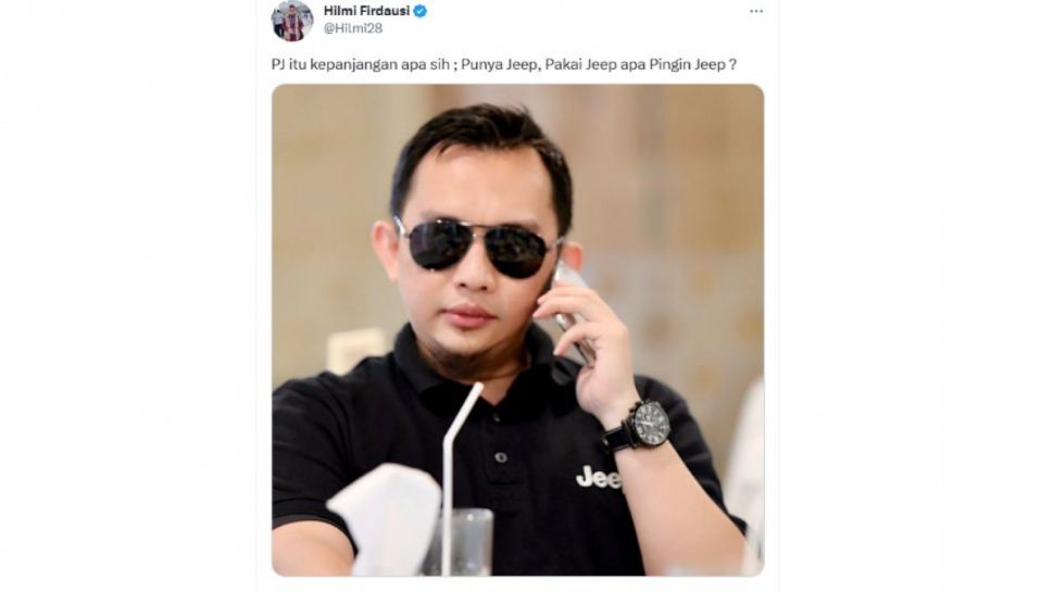 Berikan Sindiran ke Pemprov DKI Soal Jeep, Hilmi Firdausi: PJ Itu ... Berikan Sindiran ke Pemprov DKI Soal Jeep, Hilmi Firdausi: PJ Itu ...