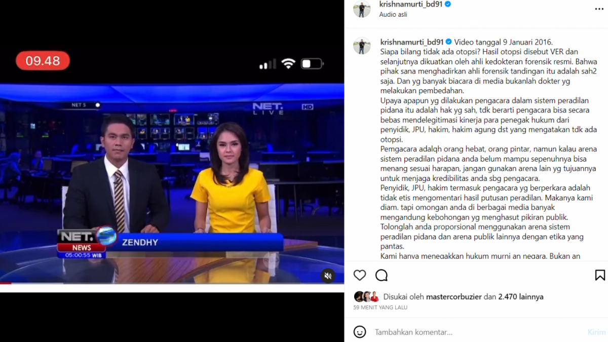 Krishna Murti Angkat Bicara Usai Dituding Biang Kerok Jessica Wongso ... Krishna Murti Angkat Bicara Usai Dituding Biang Kerok Jessica Wongso ...